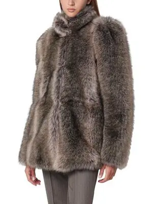 THE FRANKIE SHOP Shaded Faux Fur-effect Jacket - Beige