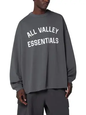 Fear Of God Merch Long-sleeved Cotton T-shirt - Grey