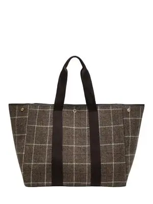 Rue De Verneuil Tartan Traversée L Tote Bag - Brown