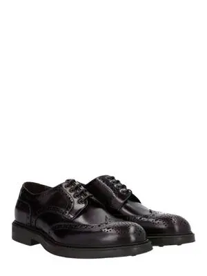 Al Duca D'aosta Polished Brogue Derby Shoes - Red