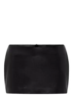 Alex Perry Low-rise Leather Mini Skirt - Black
