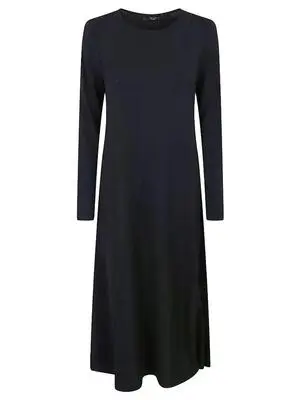 Max Mara Panelled Long-sleeve Midi Dress - Blue