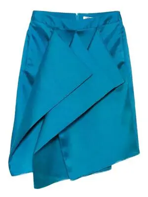 LUTZ HUELLE Fleuron Draped Midi Skirt - Blue