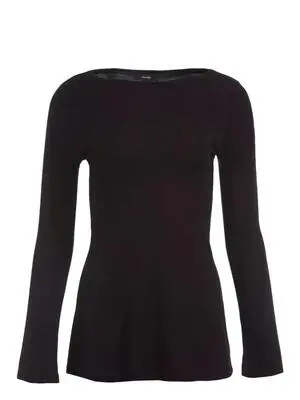 THE PARK Evelyn Boat-neck Long-sleeved T-shirt - Black