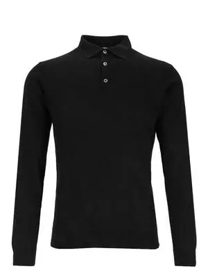 Al Duca D'aosta Long-sleeve Knitted Polo Shirt - Black