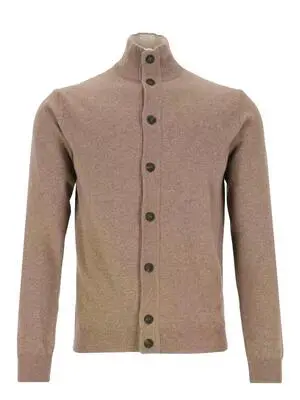 Al Duca D'aosta High-neck Button-up Cardigan - Neutrals
