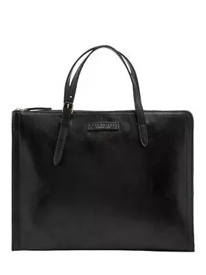 THE BRIDGE Leather Laptop Bag - Black