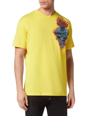 Philipp Plein T-shirt Round Neck Ss Love Tattoo - Yellow