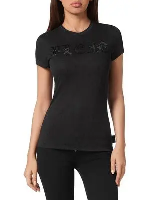 Philipp Plein T-shirt Round Neck Gothic Plein - Black