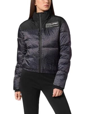 PLEIN SPORT Down Jacket Leopard - Black