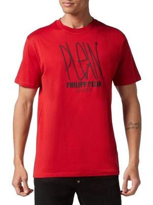 Philipp Plein T-shirt Round Neck Skull - Red