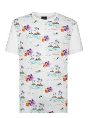 BILLIONAIRE T-shirt Round Neck Palms - White