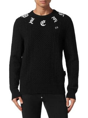 Philipp Plein Pullover Round Neck Monogram - Black