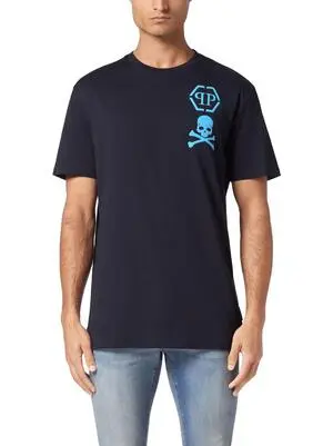 Philipp Plein T-shirt V-neck Ss Skull&amp;bones - Darkblue