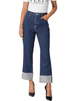 Philipp Plein Denim Trousers Loose Fit Monogram - Deepseablue