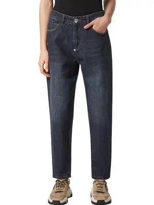 Philipp Plein Jeans Mom Fit Paisley - Deepocean