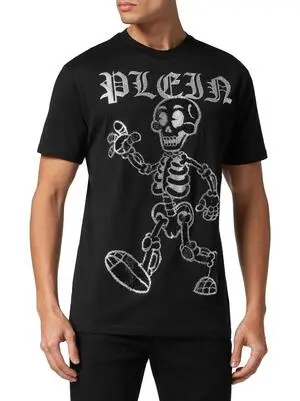 Philipp Plein T-shirt Round Neck Ss Skeleton - Black