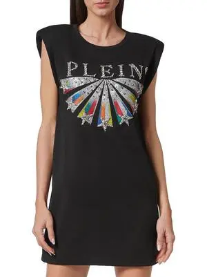 Philipp Plein T-shirt Dress Short Stars - Black