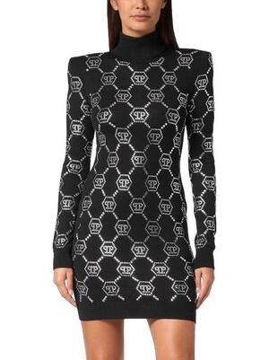 Philipp Plein Knit Dress Monogram - Black