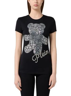 Philipp Plein Sexy Pure Fit T-shirt Teddy Crystal - Black
