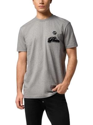 Philipp Plein T-shirt Round Neck Ss Signature - Grey