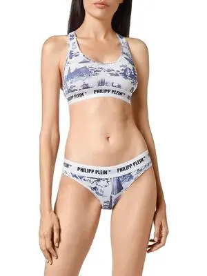Philipp Plein Bra En Plein Air - White/darkblue