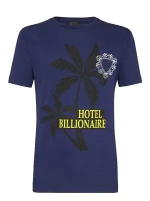 BILLIONAIRE T-shirt Round Neck Palms - Darkblue