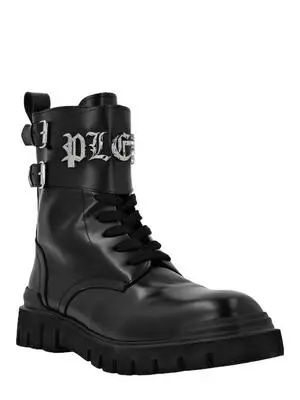 Philipp Plein Boots Mid Flat Gothic Plein - Black
