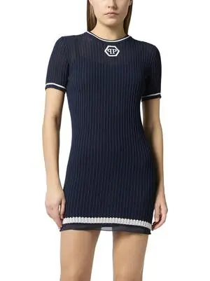 Philipp Plein T-shirt Dress Hexagon - Navy
