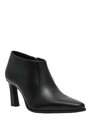 Anne Klein Crush Faux Leather Bootie Black Smooth