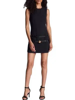 KENNETH COLE COLLECTION Sleeveless Double Belted Minidress - Black