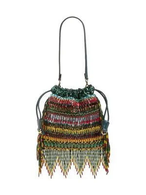 Etro Kalispera Embellished Shoulder Bag - Verde