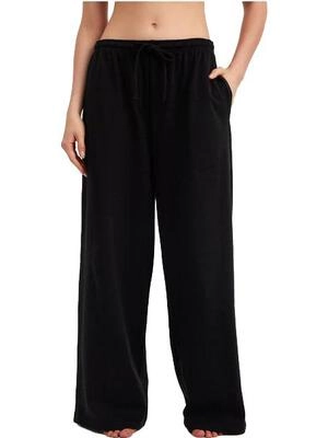 BEACH LIFE BY GOTTEX Summer Lounge Cotton Wide Leg Pant - Black