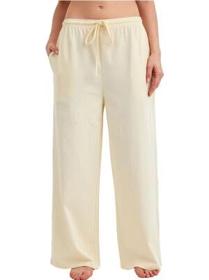 BEACH LIFE BY GOTTEX Summer Lounge Cotton Wide Leg Pant - Ivory