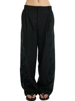 BEACH LIFE BY GOTTEX Resort Embroidered Pants Cover-up - Black