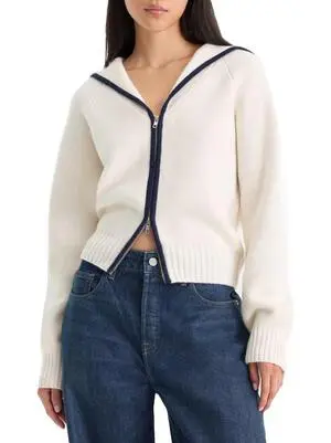 Good American Sailor Zip Cardigan - Chalk