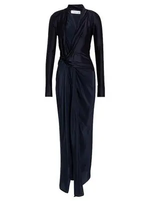 Victoria Beckham Lea Twist Front Jersey Midi Dress - Navy