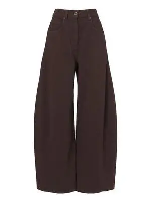 Brunello Cucinelli Monili Wide-leg Jeans - Brown