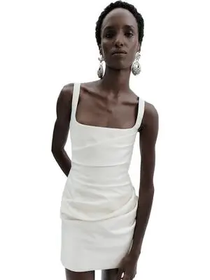 DE LA VALI Vera Corseted Mini Dress - Ivory