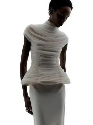 DE LA VALI Sel Bias-cut Maxi Skirt - Ivory