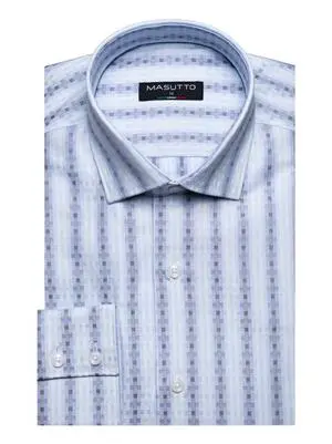MASUTTO Vinicio Print Button-up Long Sleeve Shirt - Blue
