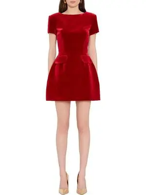 Amanda Uprichard Abigail Velvet Cocktail Minidress - Caan