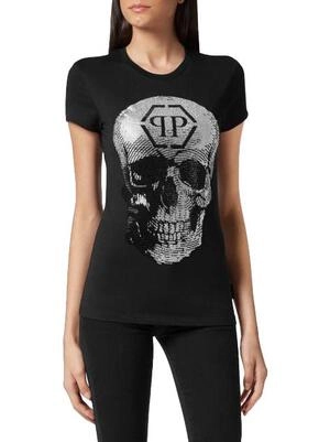Philipp Plein T-shirt Sexy Pure Fit Skull With Crystals - Black