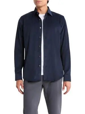 JACK VICTOR Microcord Sport Shirt - Navy