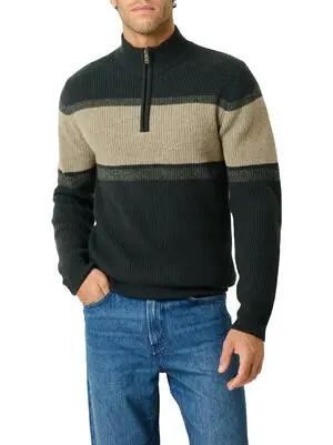 Rodd & Gunn Clover Park Quarter Zip Merino Wool Sweater Forest