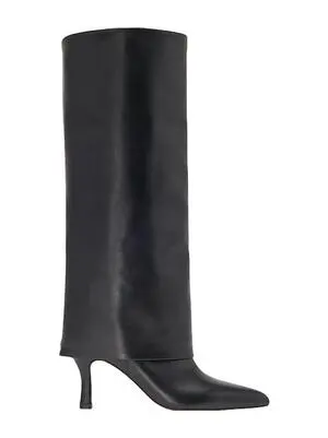 Maje Tubular Leather Heeled Knee-high Boots - Black