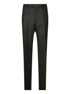 BERWICH Check-pattern Wool Tailored Pants - Grey