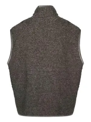 AMARANTO Bouclé-texture Zip-up Gilet - Grey