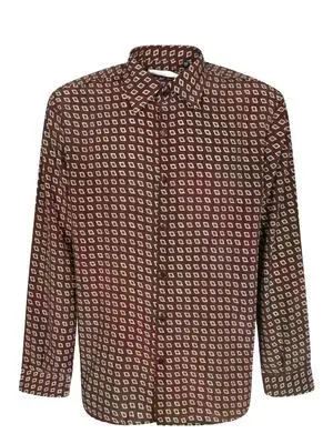 COSTUMEIN Geometric-print Long-sleeved Shirt - Brown