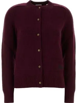 Burberry Cashmere-blend Stretch Cardigan - Purple